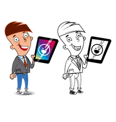 Boy and computer Royalty Free Vector Image - VectorStock