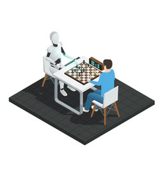 Artificial intelligence isometric composition Vector Image