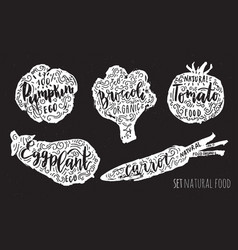 Healthy food labels hand drawn logo templates Vector Image