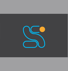 Blue and orange letter s alphabet logo icon design
