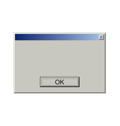 Old computer window with error message retro pc Vector Image