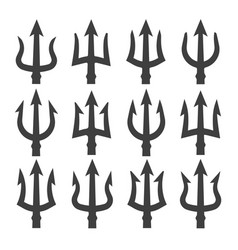 Red trident devil with tail Royalty Free Vector Image