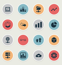 Data collection icon market research flat Vector Image