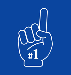 Victory hands symbol number one and best foam Vector Image