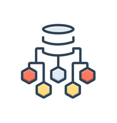 Server statistics isometric flow chart Royalty Free Vector