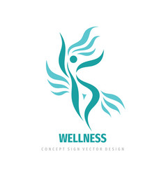 Wellness people logo design abstract Royalty Free Vector