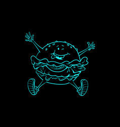 Sad fast food characters fries cola burger Vector Image