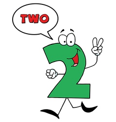 Funny cartoon friendly number 2 two guy Royalty Free Vector