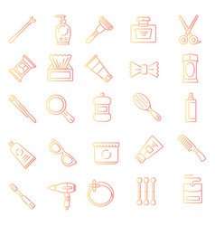 Personal care product line icons Royalty Free Vector Image