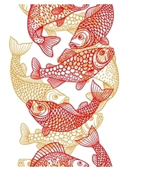 Seamless pattern with decorative fish Background Vector Image