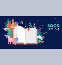 Books magic world poster open book with white Vector Image