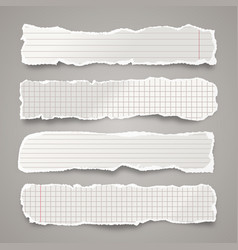 Ripped black paper strips realistic crumpled Vector Image