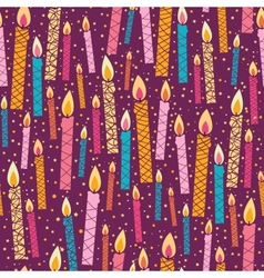 Colorful birthday candles frame seamless pattern Vector Image