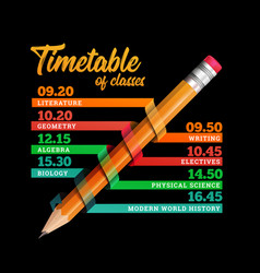 Colorful school timetable weekly schedule Vector Image