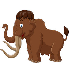 Cartoon mammoth isolated on white background Vector Image