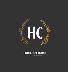 H c hc initial handwriting and signature logo Vector Image