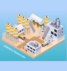 Cement production isometric icons Royalty Free Vector Image