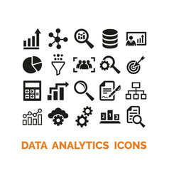 Data analytics icons set on white background Vector Image