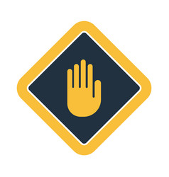 Icon of warning hand Royalty Free Vector Image