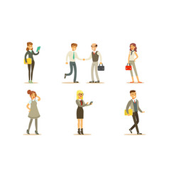 Business woman team set Royalty Free Vector Image