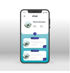 Blue chat list ui ux gui screen for mobile apps Vector Image