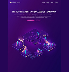Teamwork Concept Isometric Royalty Free Vector Image