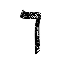Hebrew letter samech shabblack font the Royalty Free Vector