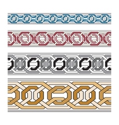 Braid lines wicker borders colored knoted Vector Image