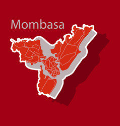 Sticker line art design - mombasa city map Vector Image