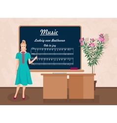 Music lesson cartoon Royalty Free Vector Image
