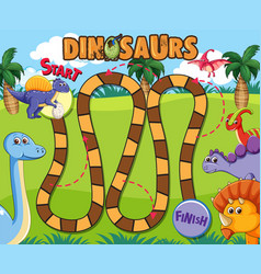 Dinosaur path board game Royalty Free Vector Image