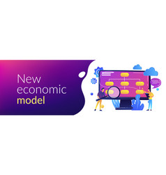 Data driven business model concept banner header Vector Image