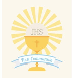 First communion jhs icon Royalty Free Vector Image