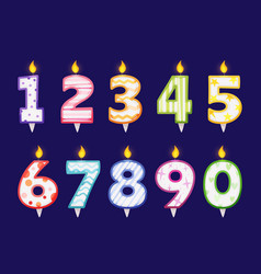 Birthday number candle set Royalty Free Vector Image