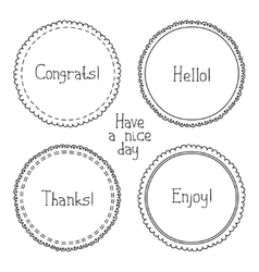 Set of hand drawn style badges and design elements