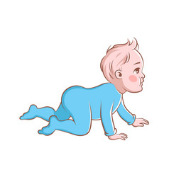 Cartoon baboy wearing blue pajama Royalty Free Vector Image