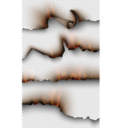 Design burning templates torn paper with fire Vector Image