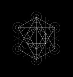 Hexahedron from metatrons cube sacred geometry Vector Image