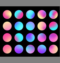 Rounded holographic gradient sphere set gradient Vector Image