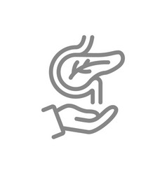 Pancreas isolated icon internal organ digestive Vector Image