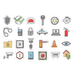 Protection and security icons Royalty Free Vector Image