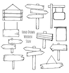 Old wooden direction sign Royalty Free Vector Image