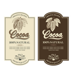 Cocoa packages set Royalty Free Vector Image - VectorStock
