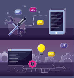 Program coding concept Royalty Free Vector Image