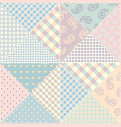 Pink plaid patchwork background Royalty Free Vector Image