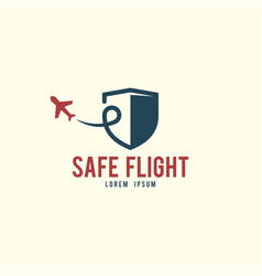 Safe flight logo template Royalty Free Vector Image