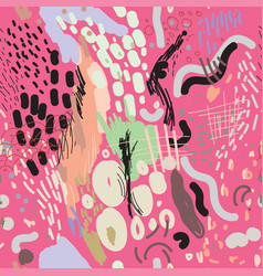 Digital brush strokes seamless pattern Royalty Free Vector