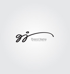 Initial letter gj logo - handwritten signature Vector Image