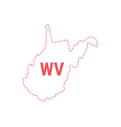 West virginia us state map red outline border Vector Image