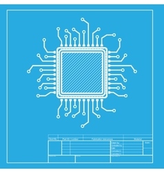 CPU Microprocessor Sticker style icon Royalty Free Vector